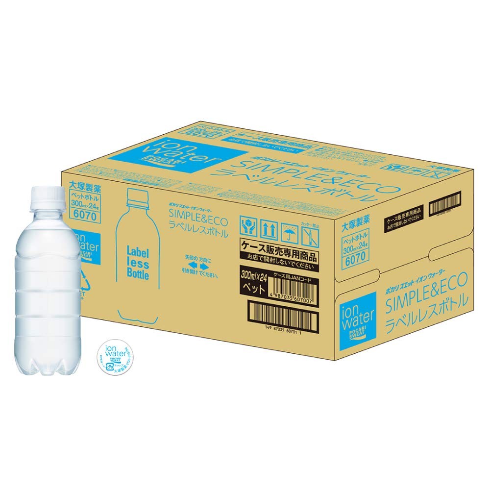 Otsuka Pharmaceutical Pocari Sweat Ion Water Label-Less 300ml x 24 ...