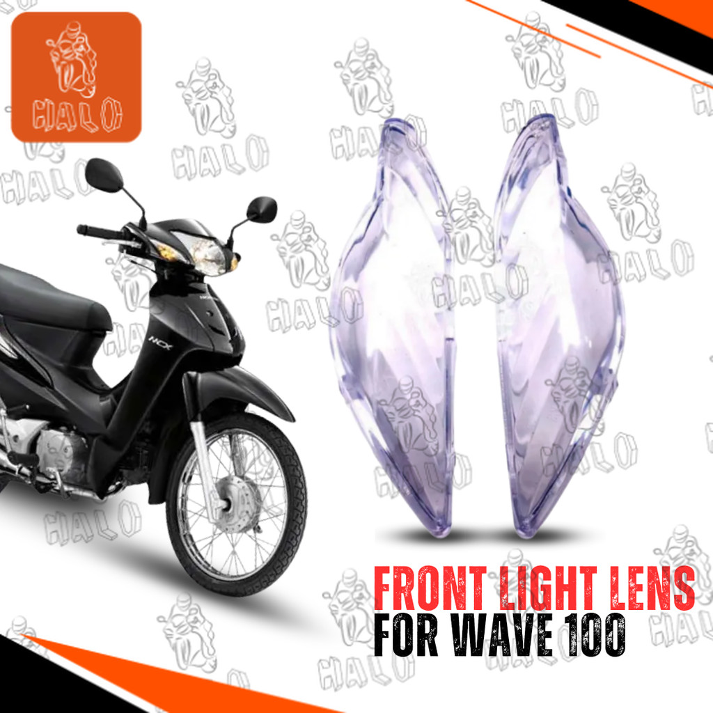 [HALO MOTOR] MOTORCYCLE FRONT LIGHT LENS WAVE 100R 1 PAIR | Shopee ...