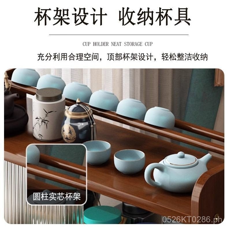 Tea Cabinet Storage Rack Desktop Display Rack Tea Set Cup Dustproof ...