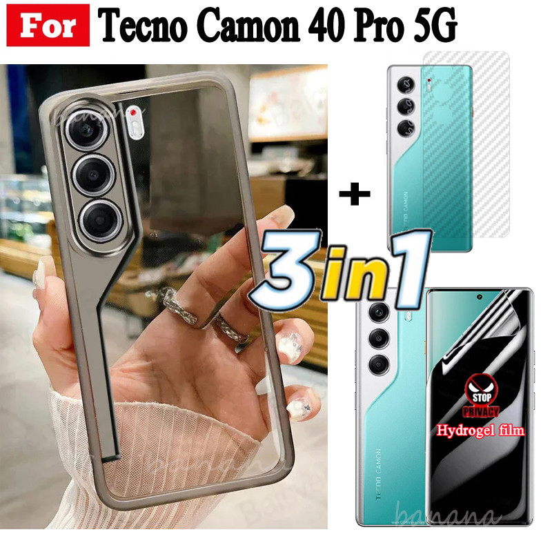 3 in 1 Tecno Camon 40 Pro 5G TPU Soft Silicone Transparent Phone Cover ...