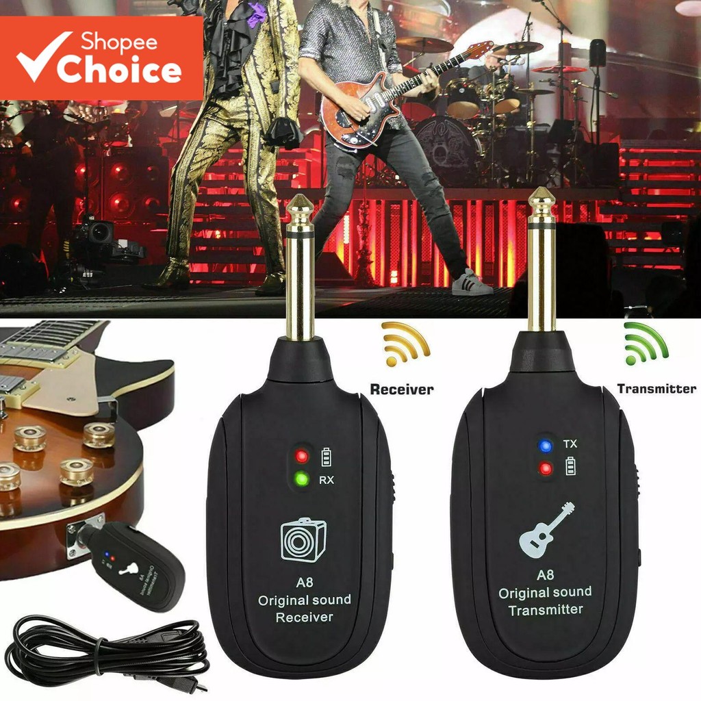 A8 UHF Guitar Wireless System Transmitter Receiver Built-in ...