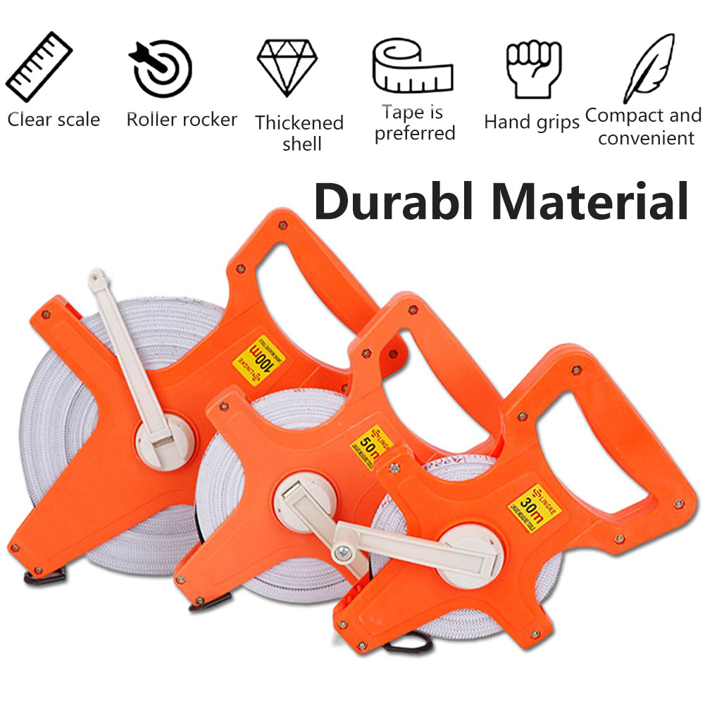 Construction Grade 30m/50m/100m Fiberglass Open Reel Tape Measure with ...