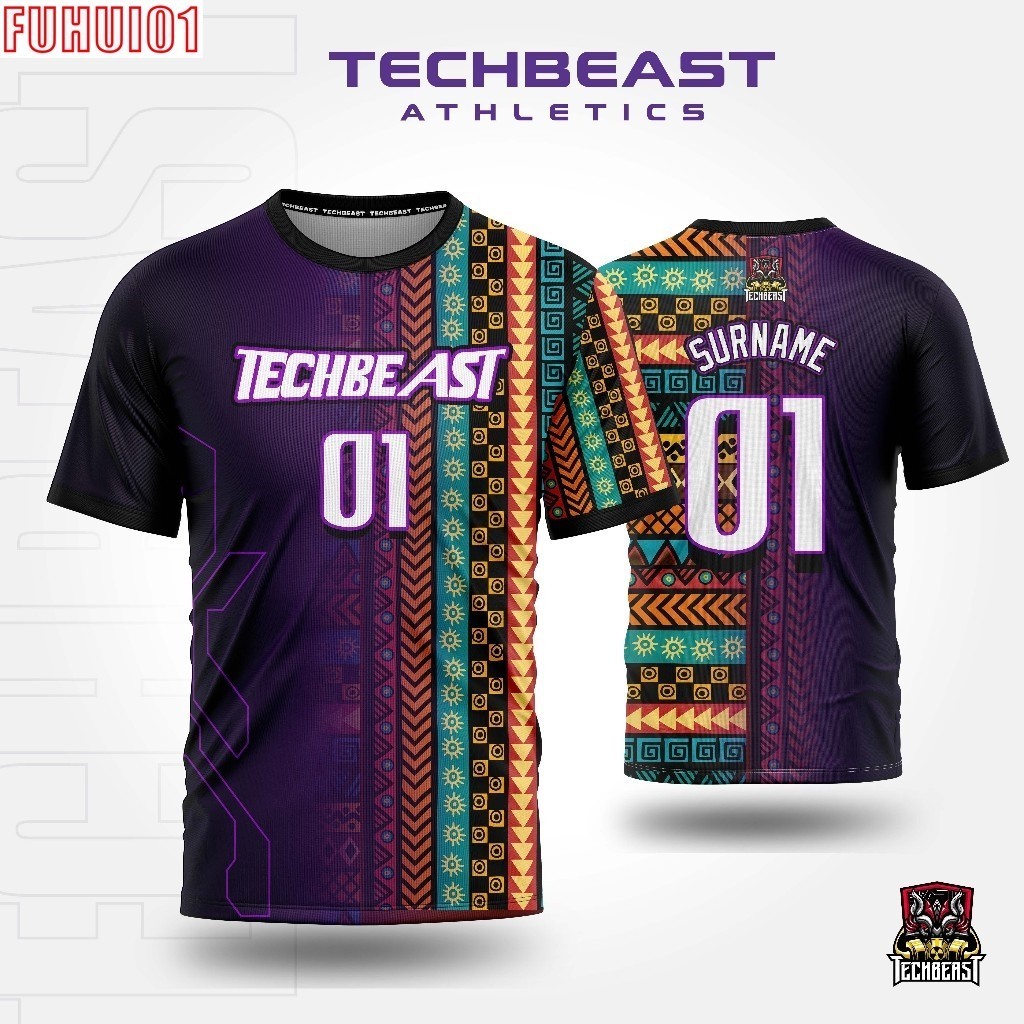 Kultura T-shirt Full Sublimation Techbeast ( CUSTOM NAME + NUMBER ) | Shopee Philippines