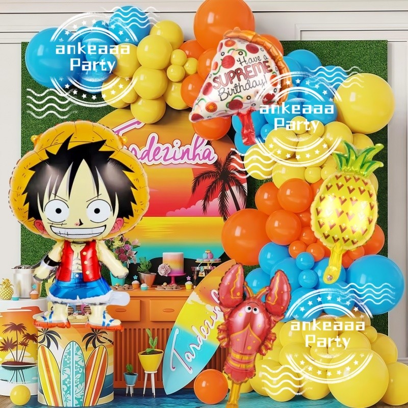 One Piece Luffy Gold Number Balloon Birthday Party Decoration Gift for ...