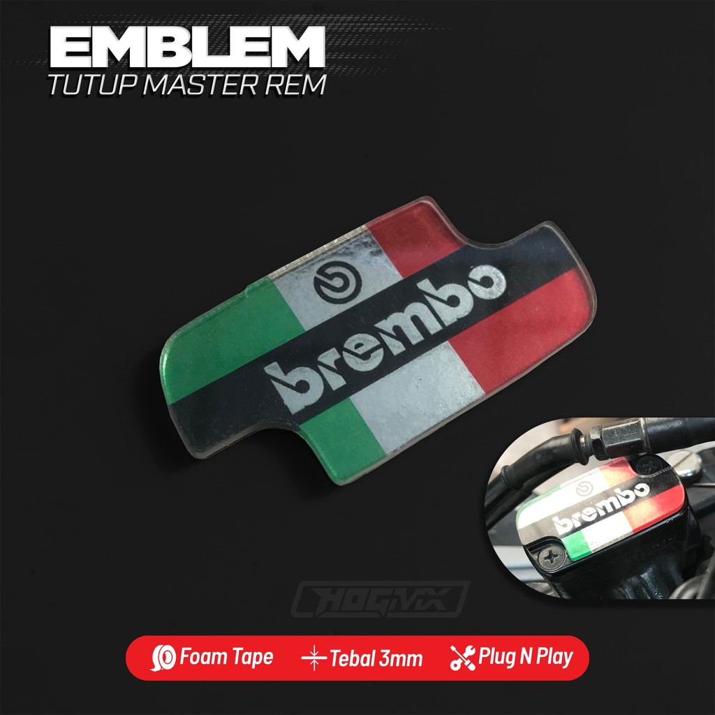 BREMBO ITALY Brake Master Cover Emblem Acrylic Honda Acrylic Garnish ...