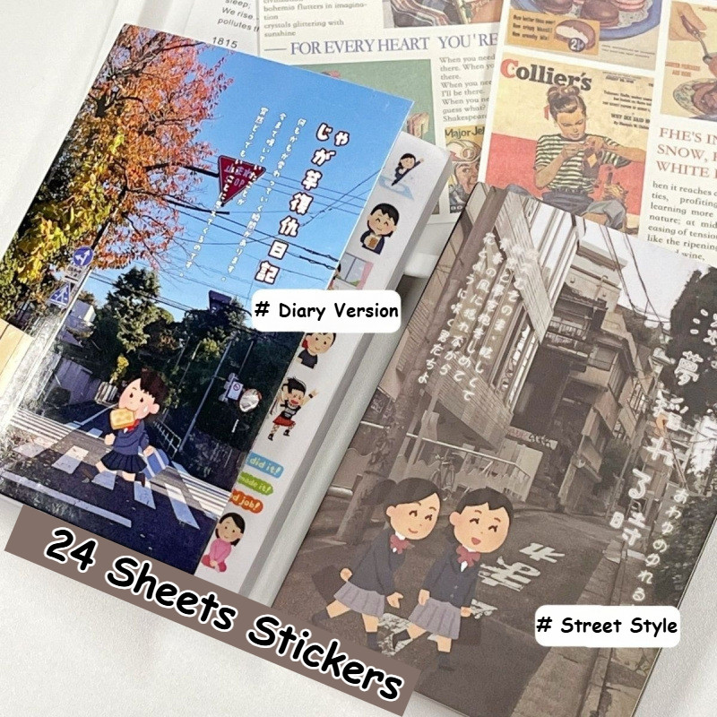 24 Sheets Cute Japanese-style Character Die-cut Sticker Book Funny And ...
