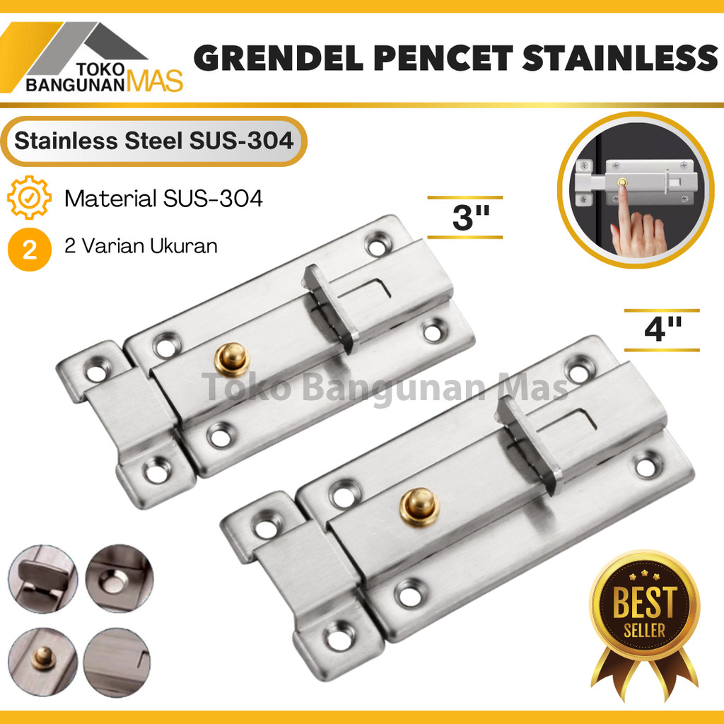 Stainless Steel Push Door Slot Latch Automatic Squeeze Latch Barrel ...