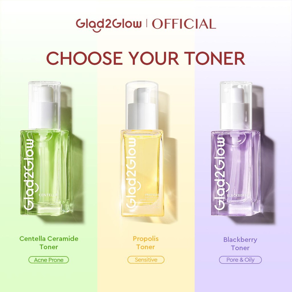 Glad2Glow Toner For All Skin Types Centella Soothing Acne Niacinamide Brightening Exfoliating ...