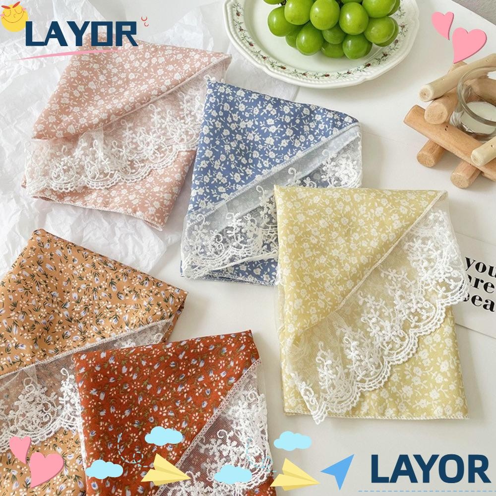 LAYORPH Triangle Scarf, Small Flowers Fabric Hair Bands, Accessories ...