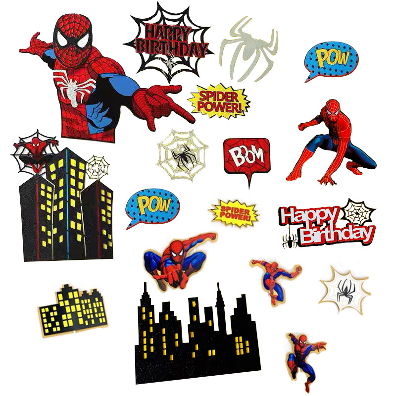 Advanced Spider Man Cake Boy Birthday Decoration Set Spider Man Baking ...