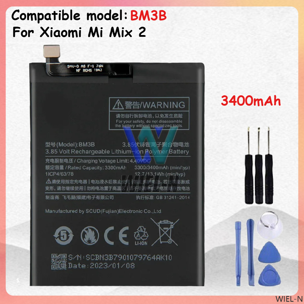 BM3B for Xiaomi Mi Mix 2 3400mAh Replacement Battery + Tools | Shopee ...