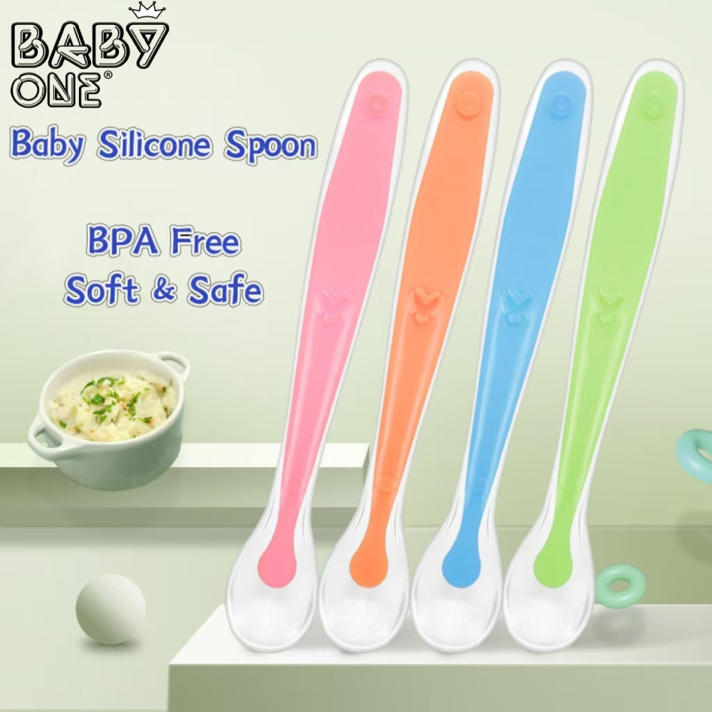 Baby Silicone Soft Spoons BPA Free Baby Led Weaning Spoon for Kids Toddlers Children and Infants ...