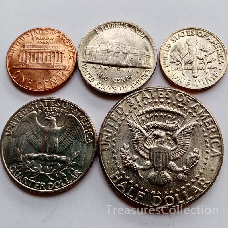 Baozhen American 1-50 US Dollars Full Set of 5 Pieces Foreign Coins ...