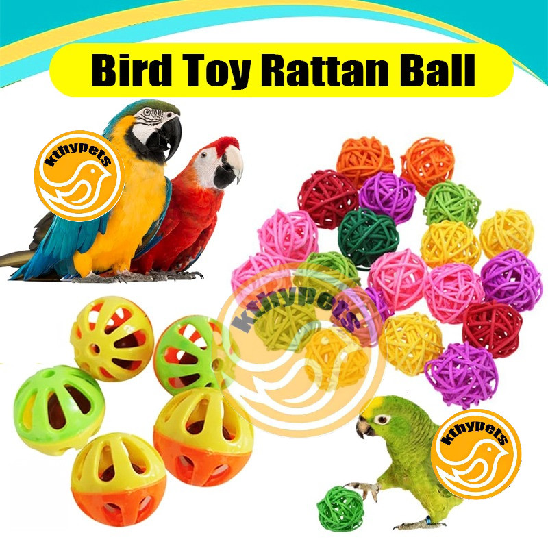 Rattan Balls Bird toy Hollow Bell Ball Bird Chewing Toys for Parrot ...