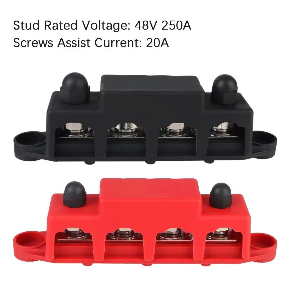 Car DC48v 250A 4 Terminal Studs Busbar Power Terminal Block M8 M10 ...