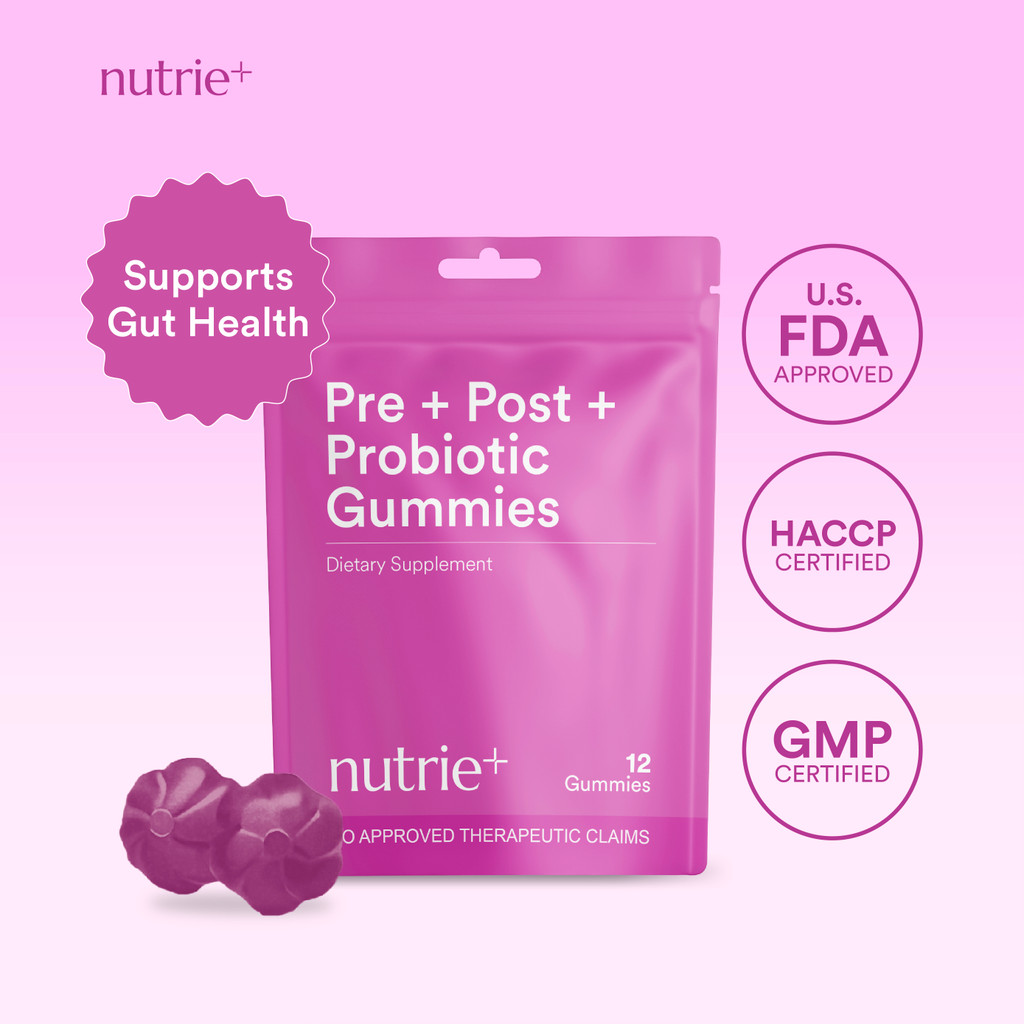 Nutrie Pre+Post+Probiotic Gummies 12pcs (Gut Health, Digestion & Immune ...