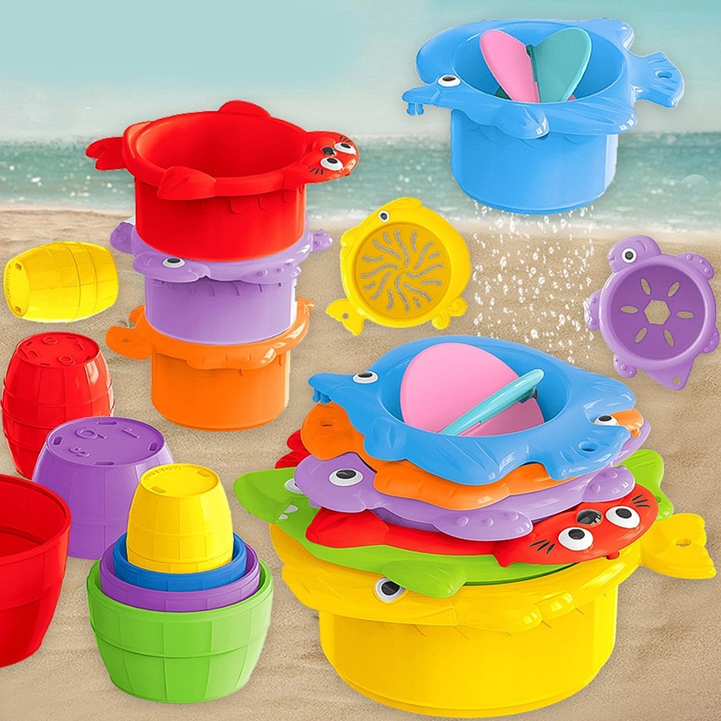 Kids Stacking Cups Early Development Sensory Training Water Play ...