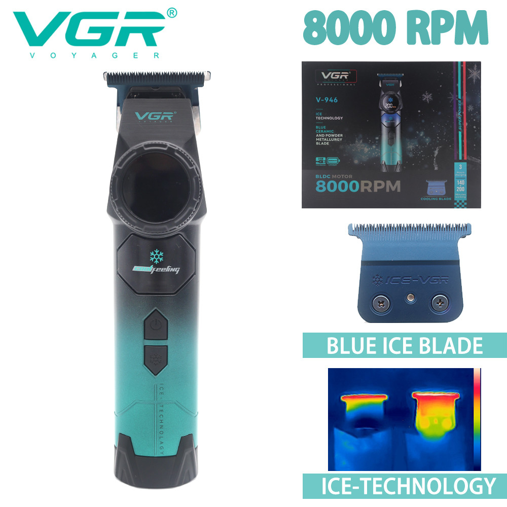 VGR V-946 Ice Tech DLC Blue Blade 0 Gap 8000RPM Brushless Motor Metal ...