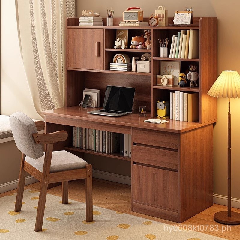 Desk for Home Use, Middle School Student Bookshelf Integrated Bookcase ...
