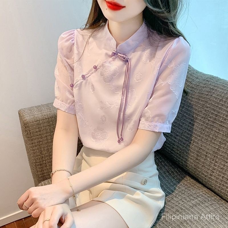 Asian Inspired Attire for Women Barong Blouse Modern Filipiniana Top ...