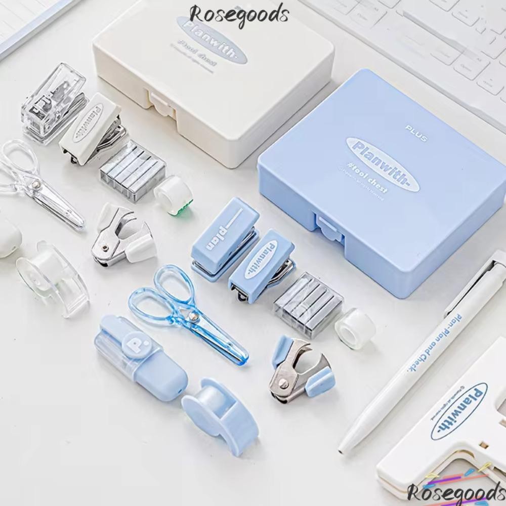 ROSE 8Pcs/Box Student Stationery Set, Kawaii Mini Office Efficiency Set ...