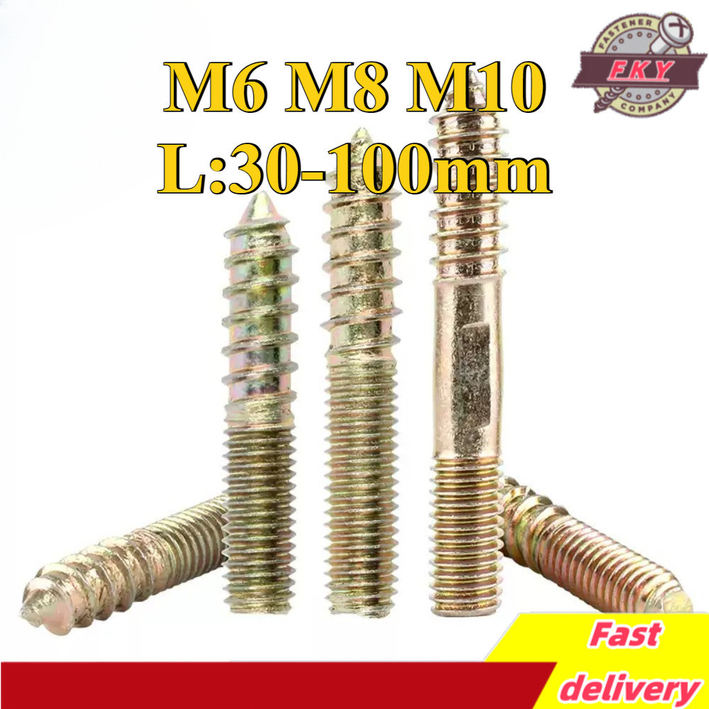 Double-Headed Self-Tapping (Color Zinc Furniture Self-Tapping Screw M6 ...
