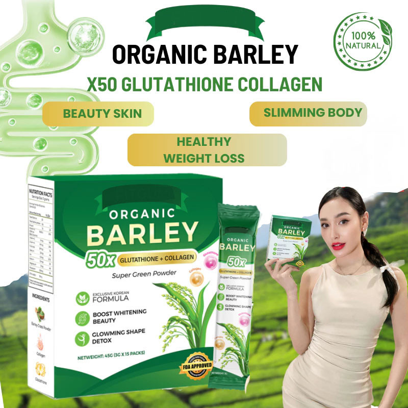 Organic Barley Powder Original X50 Glutathione Collagen Whitenning ...