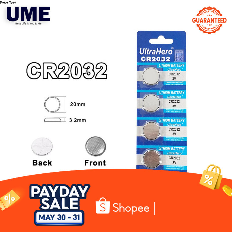 CR2032 Battery 3V Lithium Button Coin Cell Remote Control, Watch ...