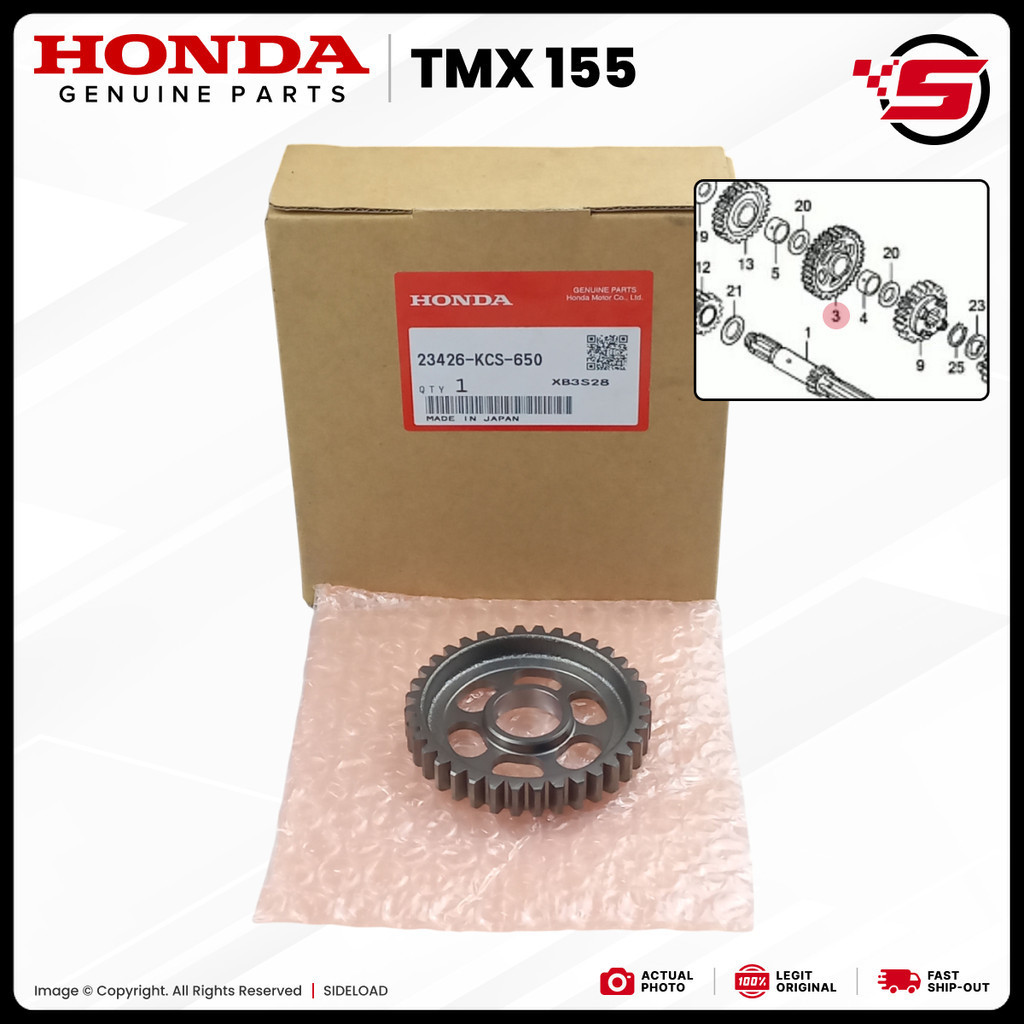 Gear, Countershaft Low (36T) - TMX 155 - Honda Genuine (23426-KCS-650 ...