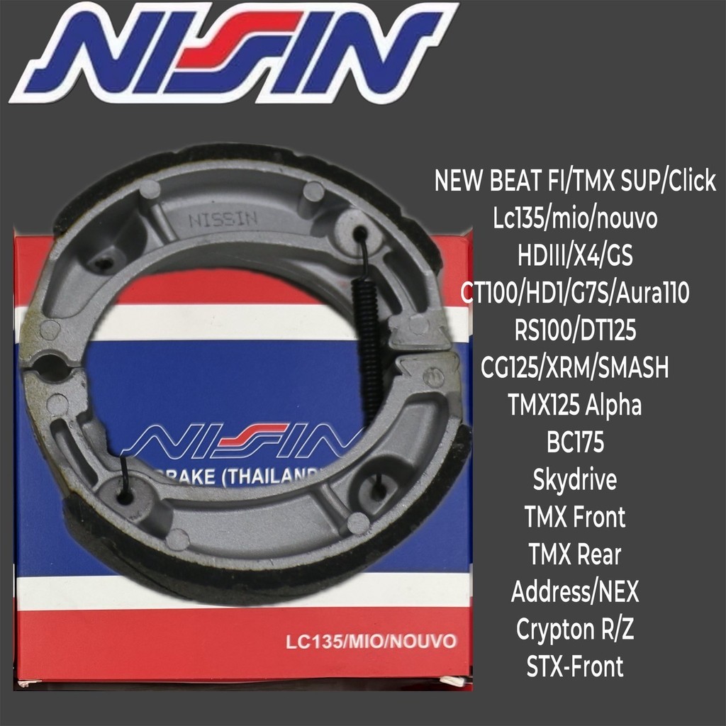 Brake Shoe NISSIN for All BC175/SMASH/MIO/SKYDRIVE/RS100/CT100 ...