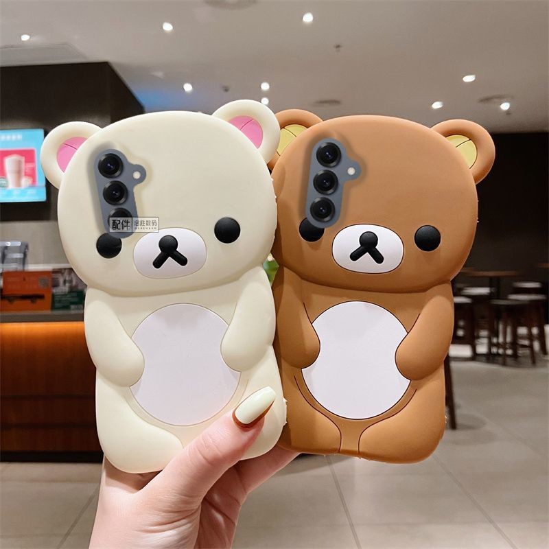For Samsung Galaxy S25 S24 S23 plus Ultra 5G 3D Cute Brown little Bear ...