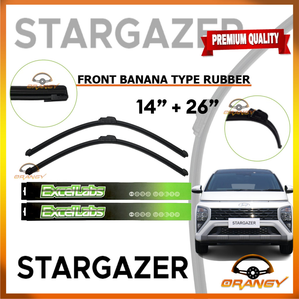 STARGAZER 2023 to 2025 EXCELLABS Front & Rear Wiper Blade (14"/26") All ...