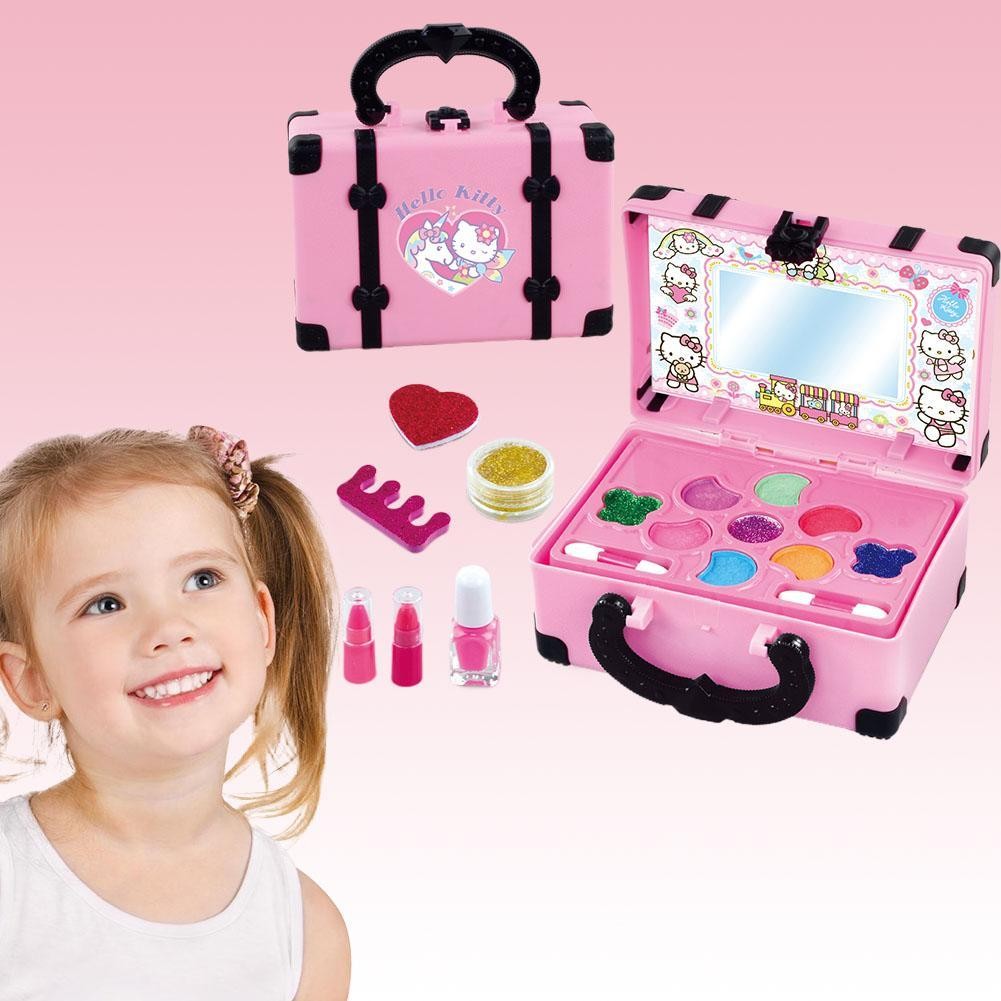 Kids Makeup Make Up Set Girls Makeup Box Paste Face Table Dressing ...