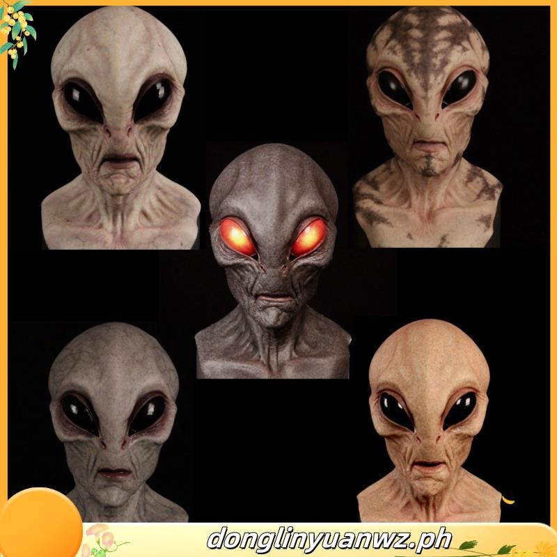 Halloween Creepy Latex UFO Big Eyes Alien Full Head Party Mask for ...