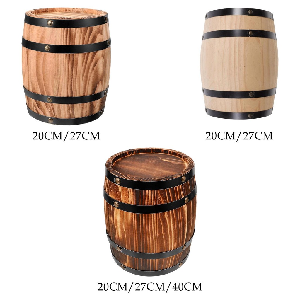 [Lzdyyh2hl] Oak Wine Barrel Vintage Wood Wine Barrel Large Capacity ...