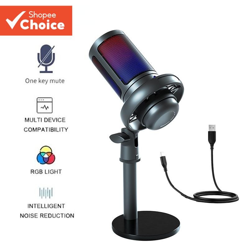 USB Condenser Microphone for Computer Recording Streaming Mute Button ...
