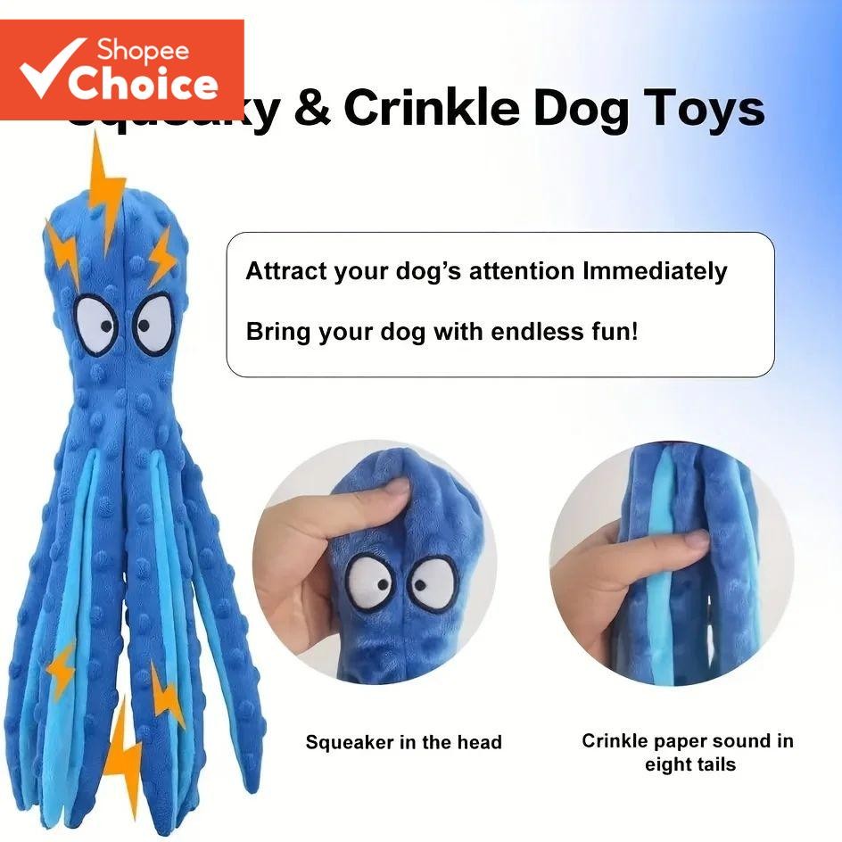 A stuffed octopus dog toy in an unlined cloth | Shopee Philippines