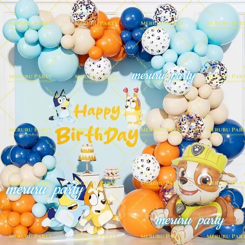 Paw Patrol Pets Dog Latex Balloons Garland Arch Kit Dog Bone Theme Birthday Party Decor Baby ...