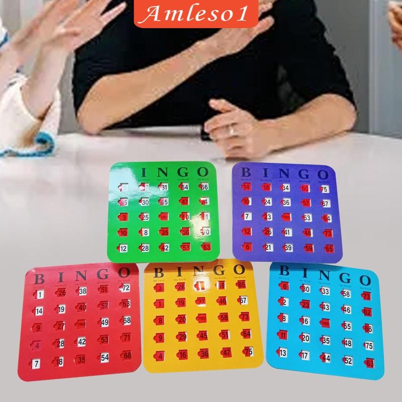 [Amleso1] 5Pcs Large Print Bingo Cardboard Easy to Read Bingo Cards ...