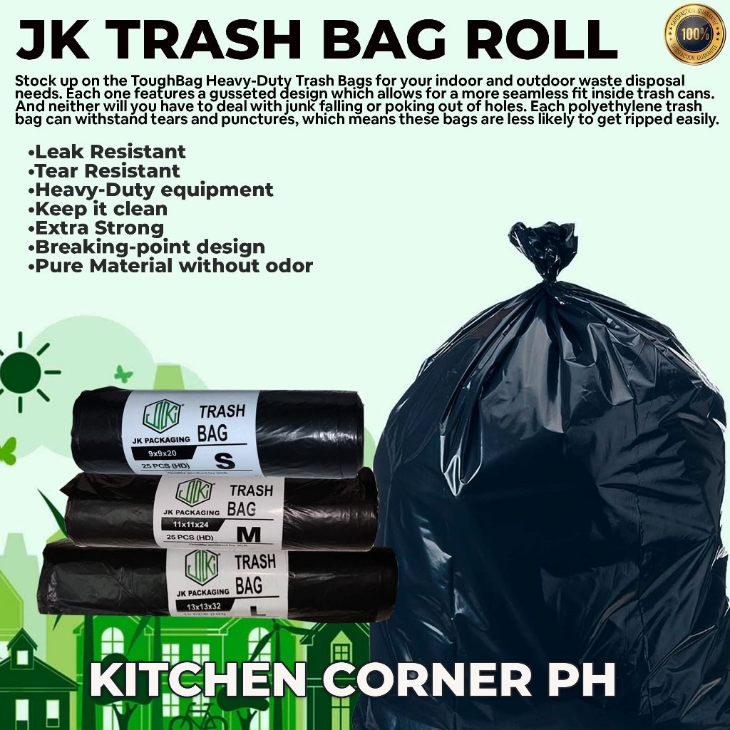 thickened cleaning bag Garbage bag small/medium/large/XL/2XL roll trash ...
