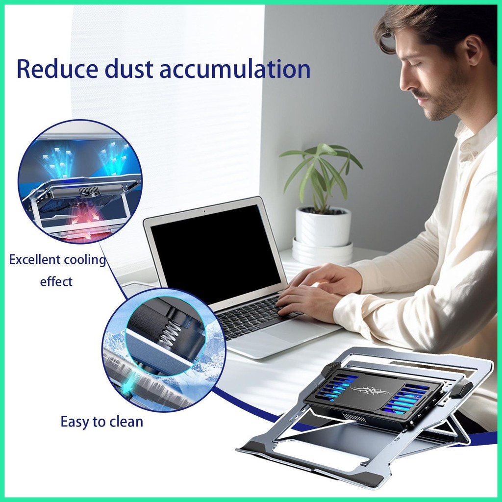 Laptop Stand with Cooling Fan Height Adjustable Desk Laptop Cooling ...