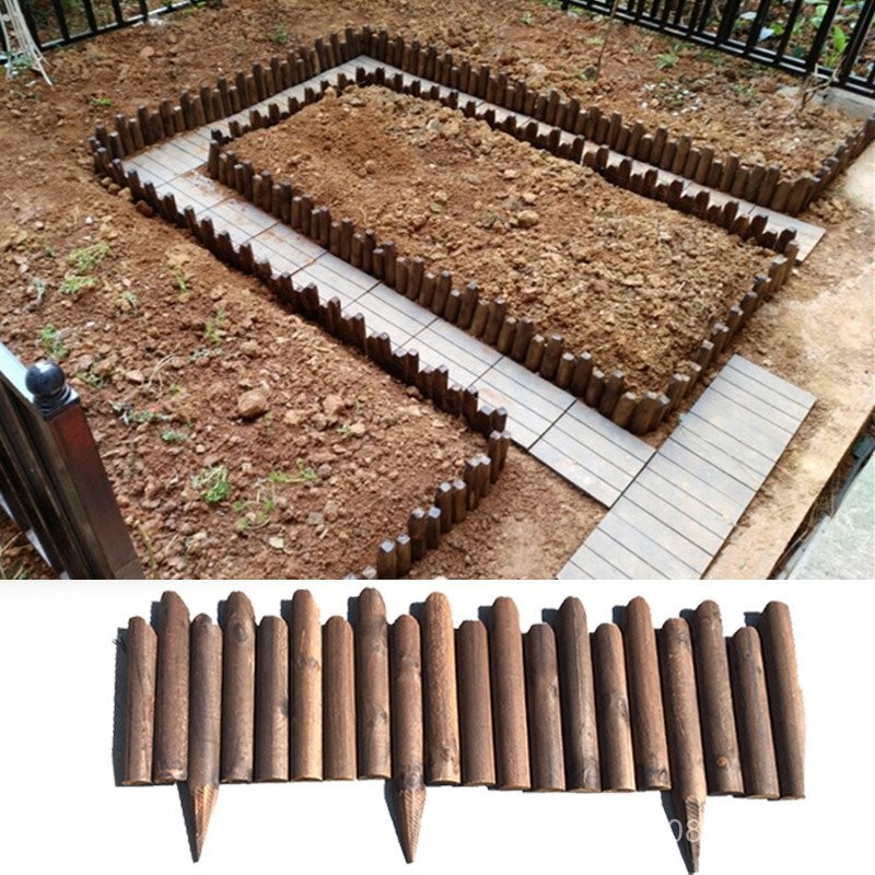 Decorative Fence Posts Small Palisade Flower Bed Anti-Corrosion Wood ...