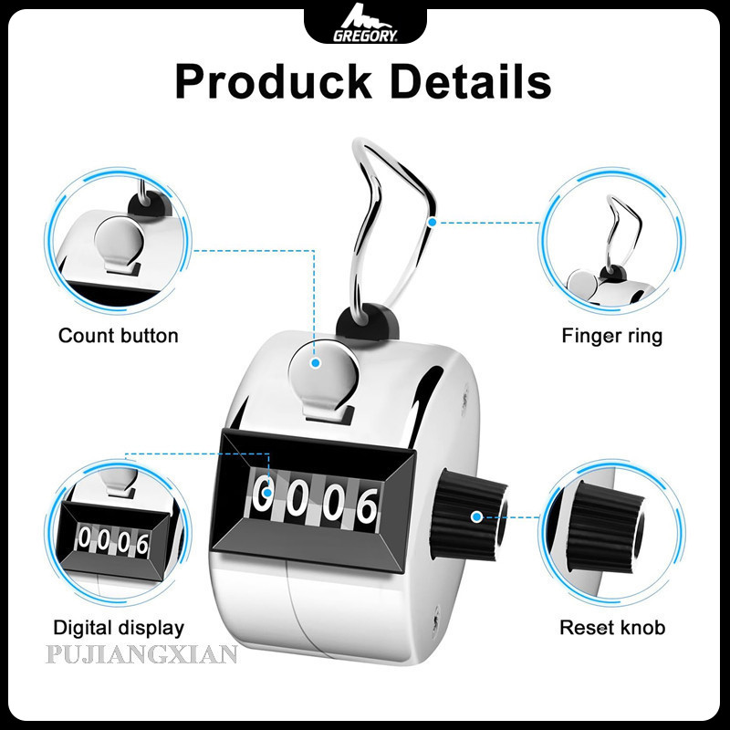 Clicker Counter, Metal Hand Tally Counter Clicker, 4 Digit Mechanical ...
