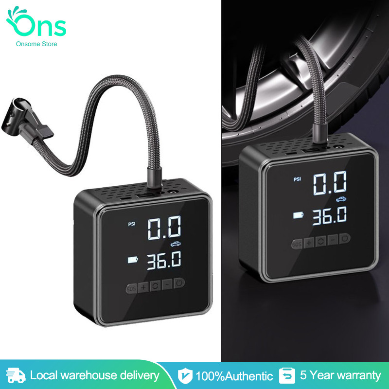 Portable Wireless Car Tire Inflator Fast Inflation LED Light & Power ...