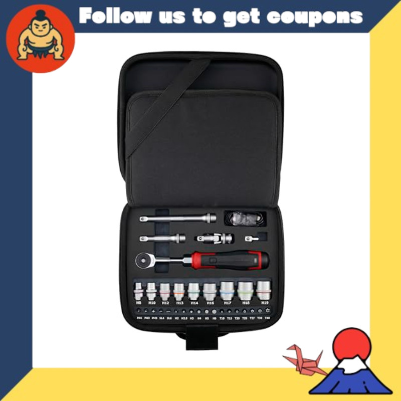 VESSEL Cordless Electric Slim Ratchet Set with 31 Socket Bits 400ER3-1M ...