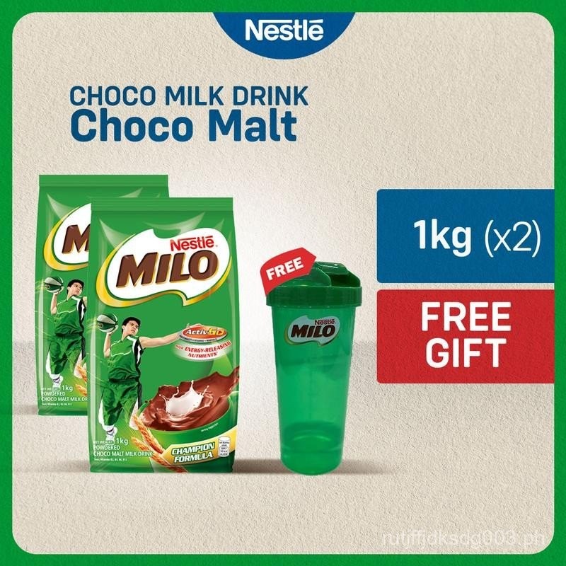 MILO Powdered Choco Malt Milk Drink 1kg - Pack of 2 with FREE Tumbler ...