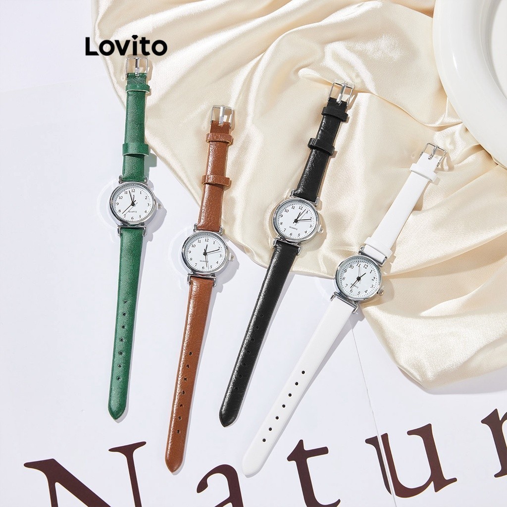 Lovito Women Casual Plain Basic Quartz Watch L63AD288 | Shopee Philippines