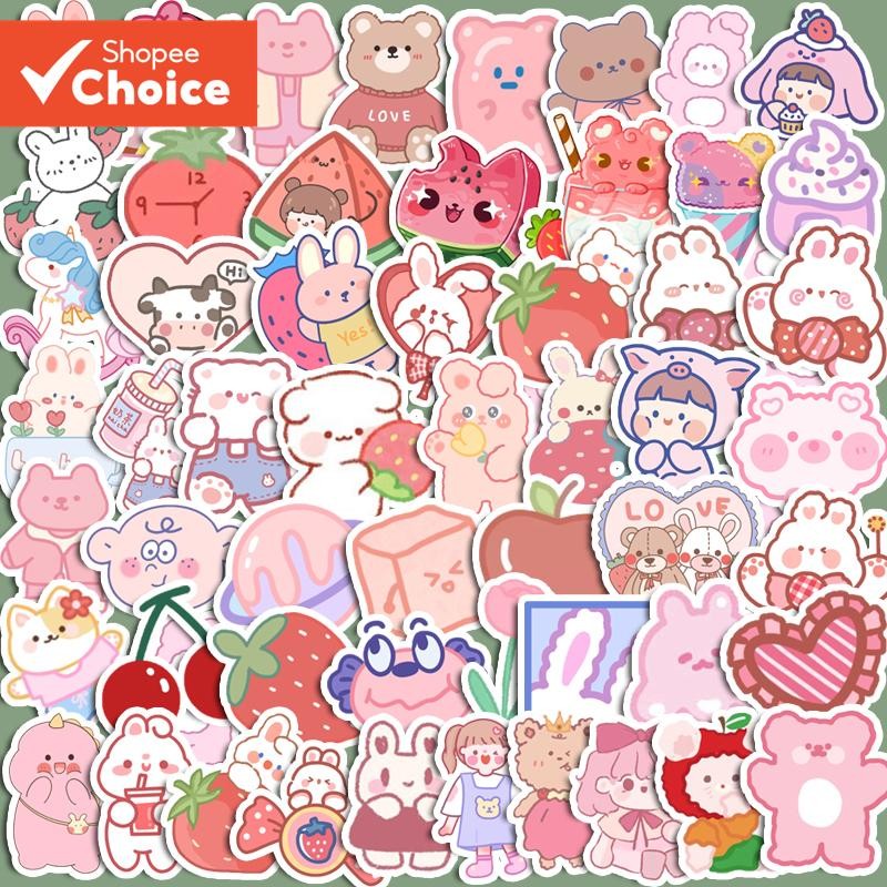 90pcs Cute Pink Peach Bear Stickers Diy Computer Washi Scrapbooking ...
