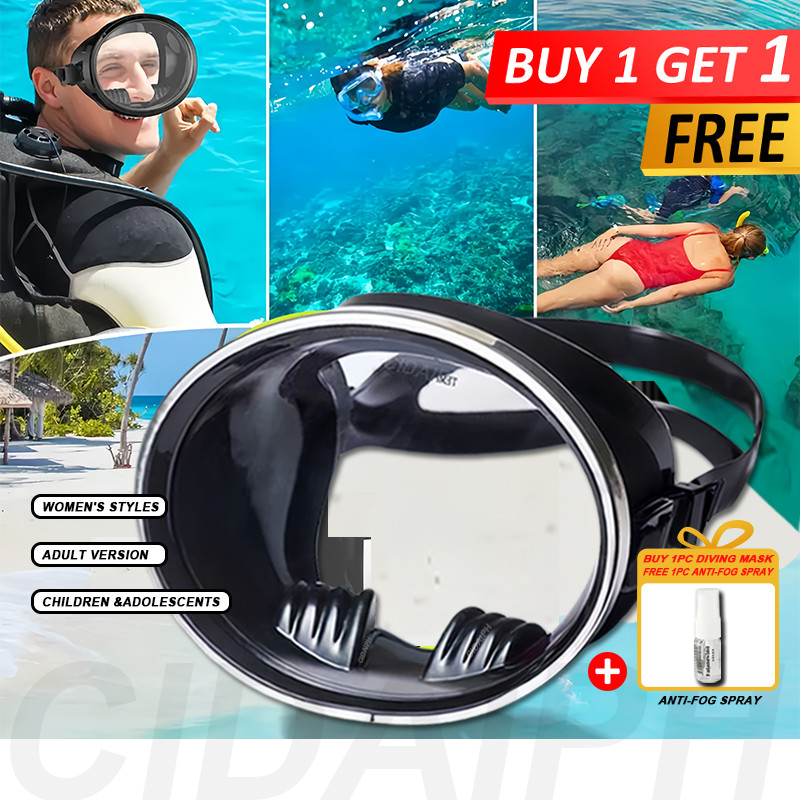 【Buy1get1】Premium Snorkel Mask HD Panoramic View -Saltwater-proof Dive ...