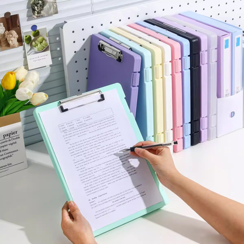 A4 Clipboard Folders - Transparent PP Plastic Metal Clips & Sticky ...